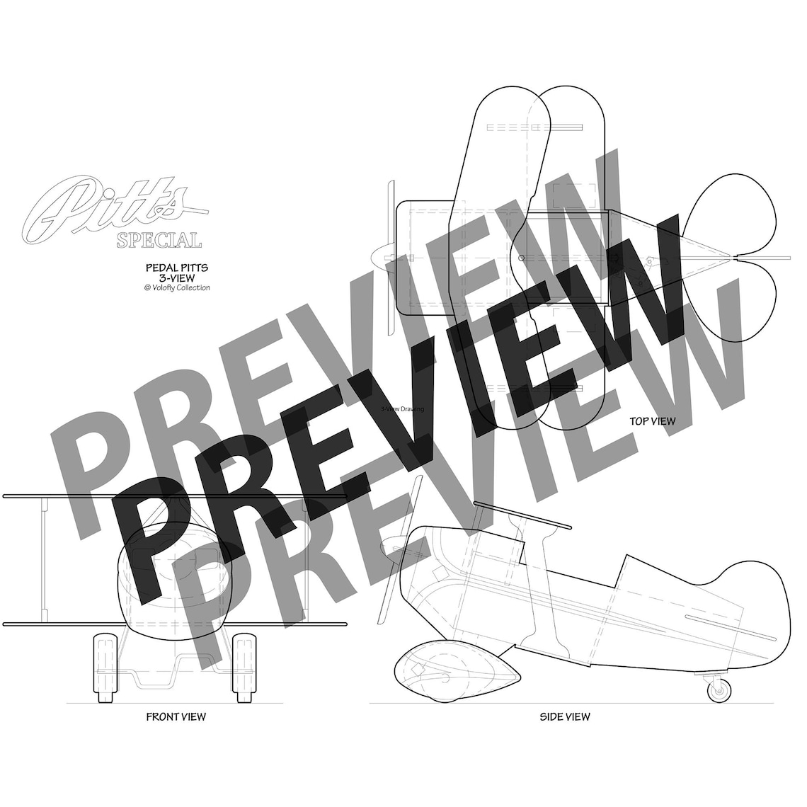 PEDAL PLANE Pitts Special Eagle Bi-plane Plans - Etsy