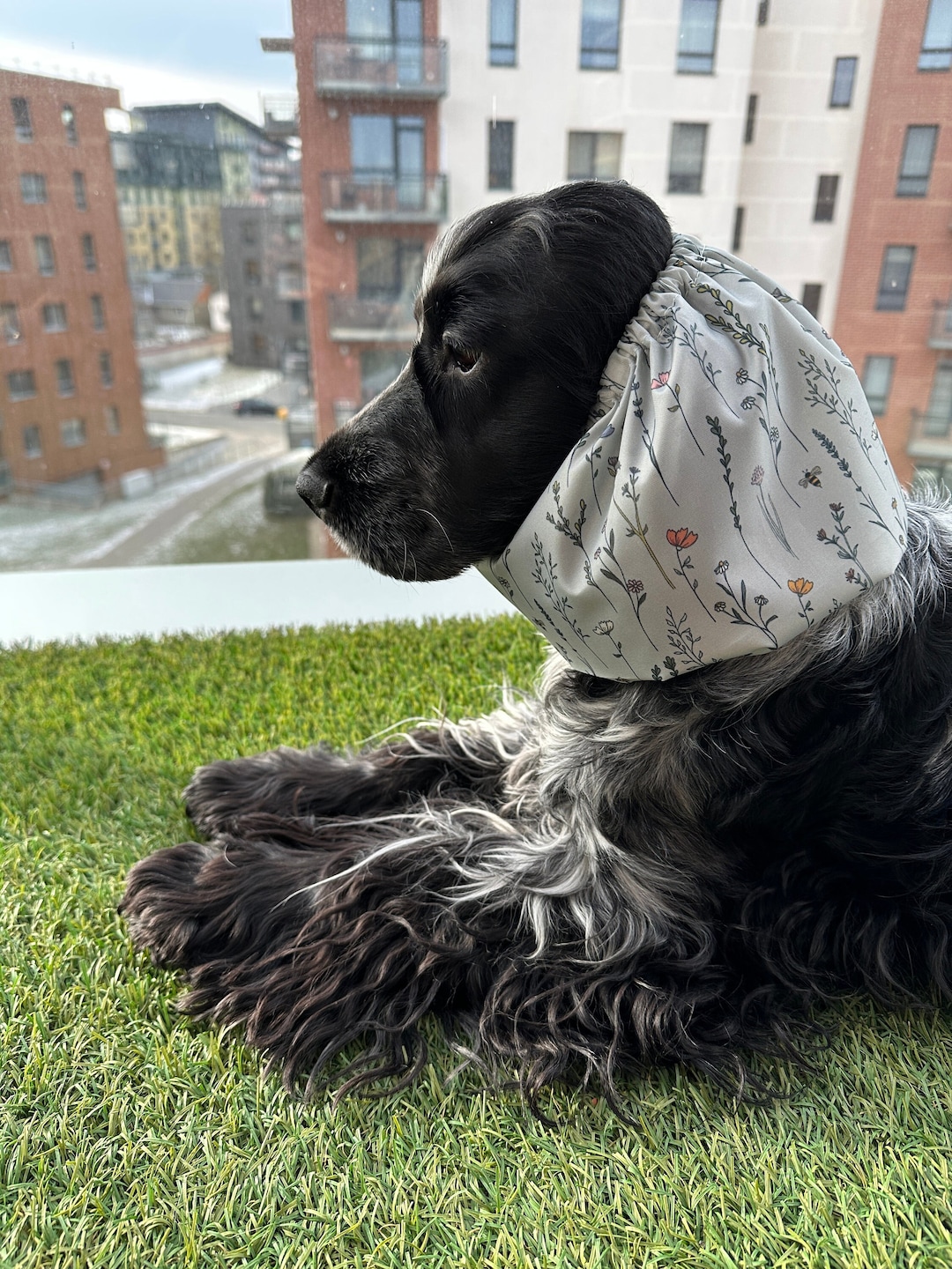 Water-resistant Snood 'light Sage Green Flowers' Summer Dog Snood ...