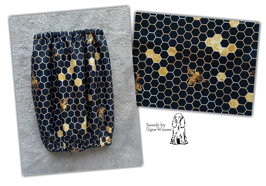 Waterproof Thick Snood 'honeycomb & Bees' - Dog Snood - Waterproof Dog ...