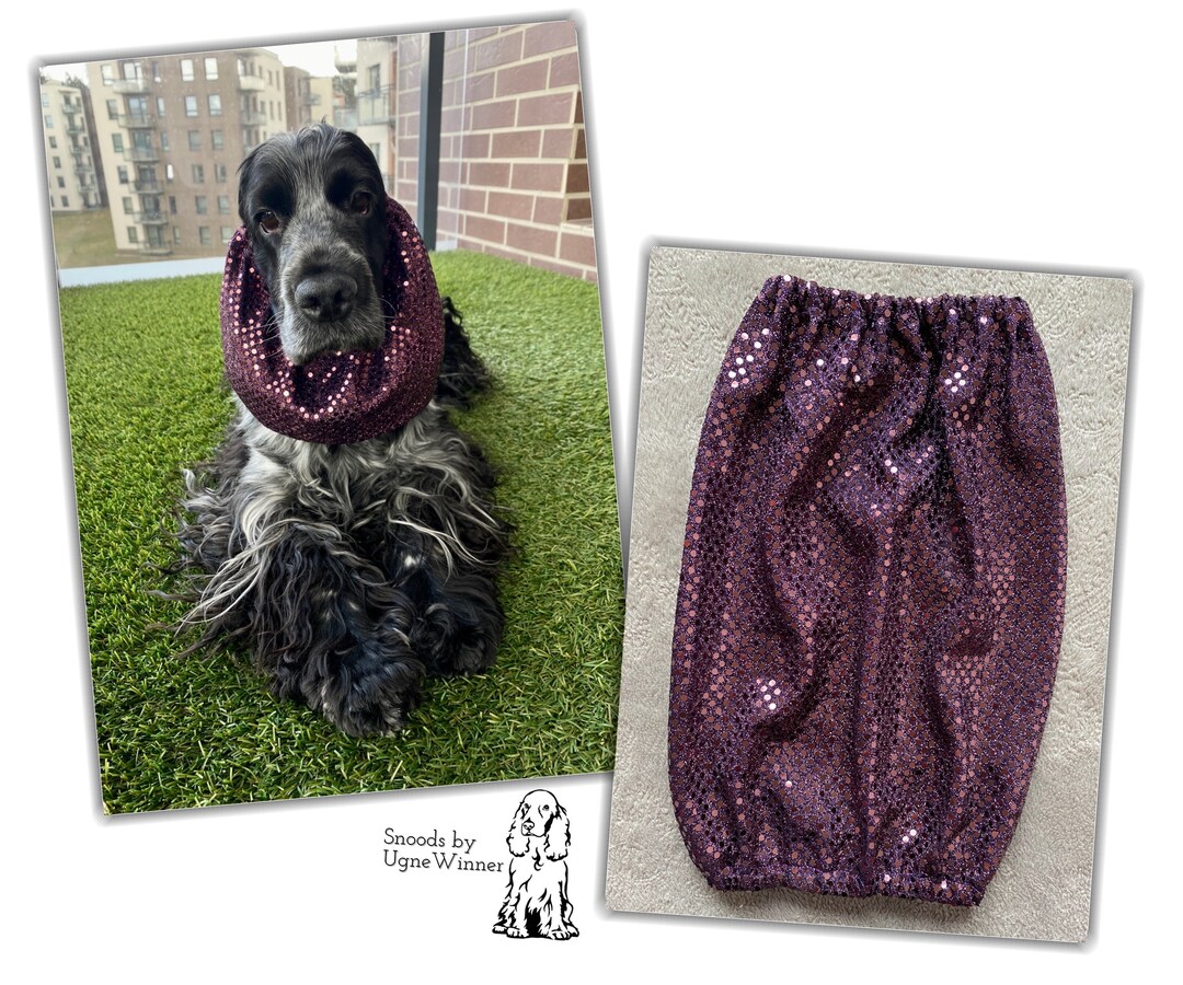 Dark Purple Shiny Dog Snood - Snoods for Long-eared Dogs - Afghan ...