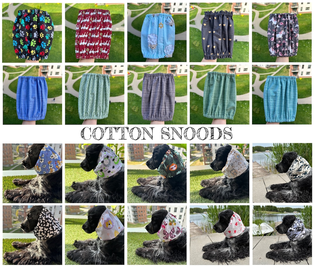 Cotton Snoods - Snoods for Long-eared Dogs - Ear Protector - Dog Snood ...