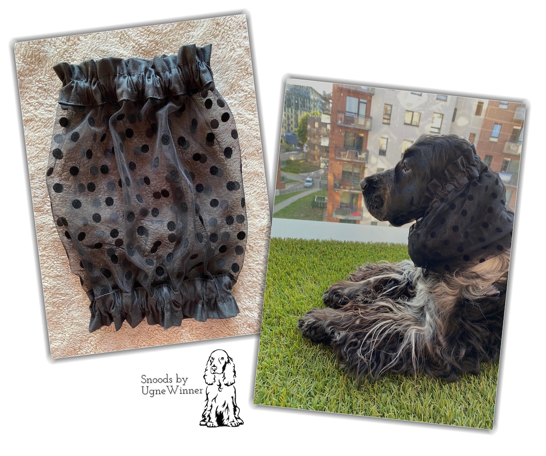 Breathable Black Dog Snood Summer Dog Snood Wavy Endings Snoods for ...