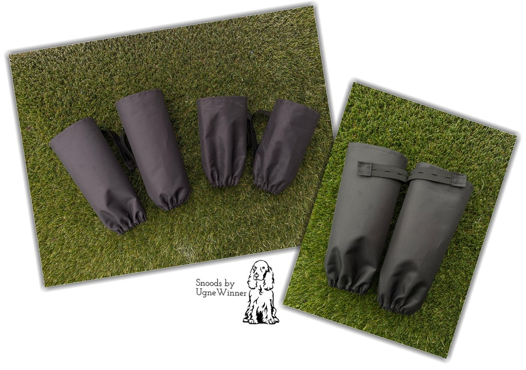 Black Waterproof Dog Leg Snoods - Set of 2 Leggings - Dog Leg Wraps ...