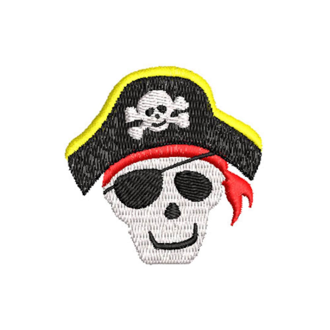 Machine Embroidery Designs Pirate Skull and Hat 51mm X 51mm Theme ...