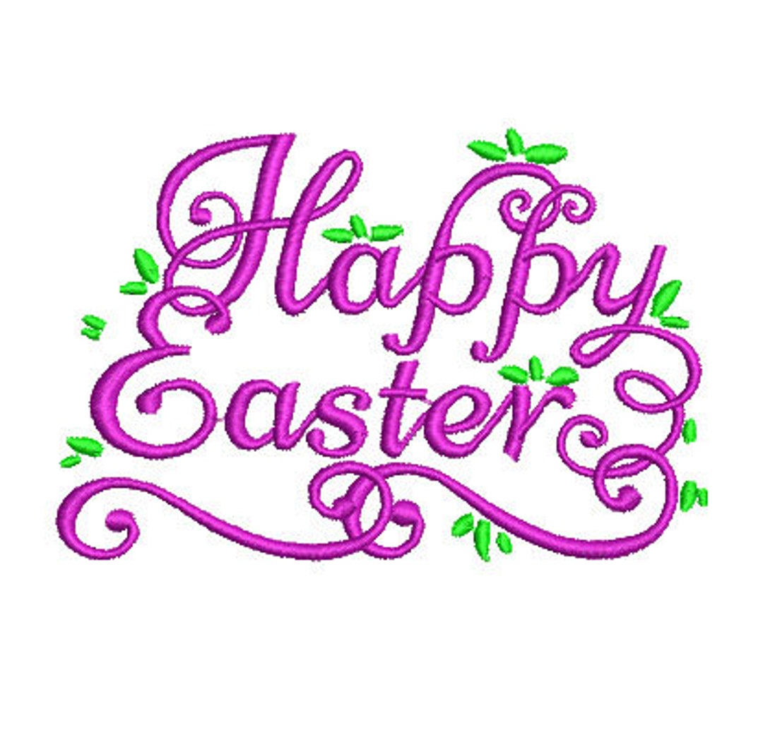 Machine Embroidery Designs Happy Easter Script Font 93mm X 61mm ...