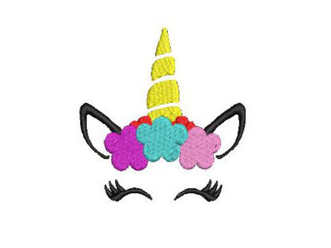 Machine Embroidery Design Unicorn Head Outline Design 70mm X 70mm ...