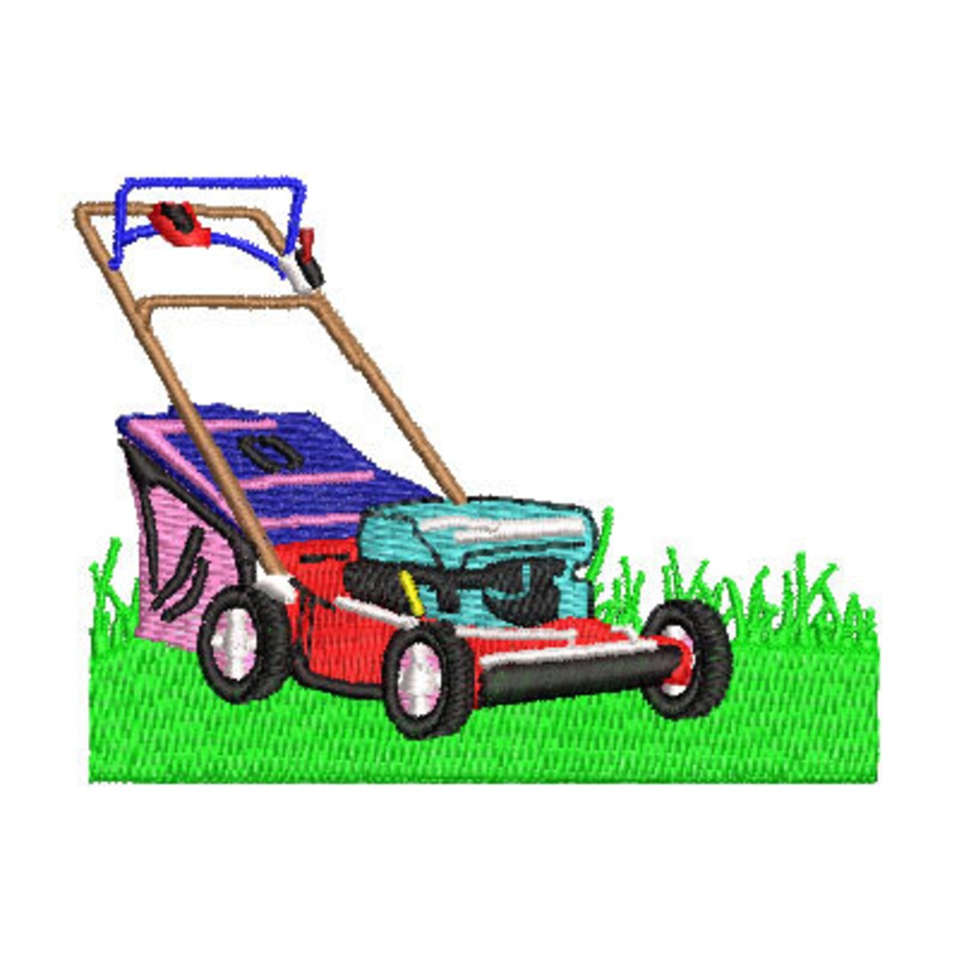 Machine Embroidery Designs Lawn Mower 70mm X 53mm Download File .dst ...