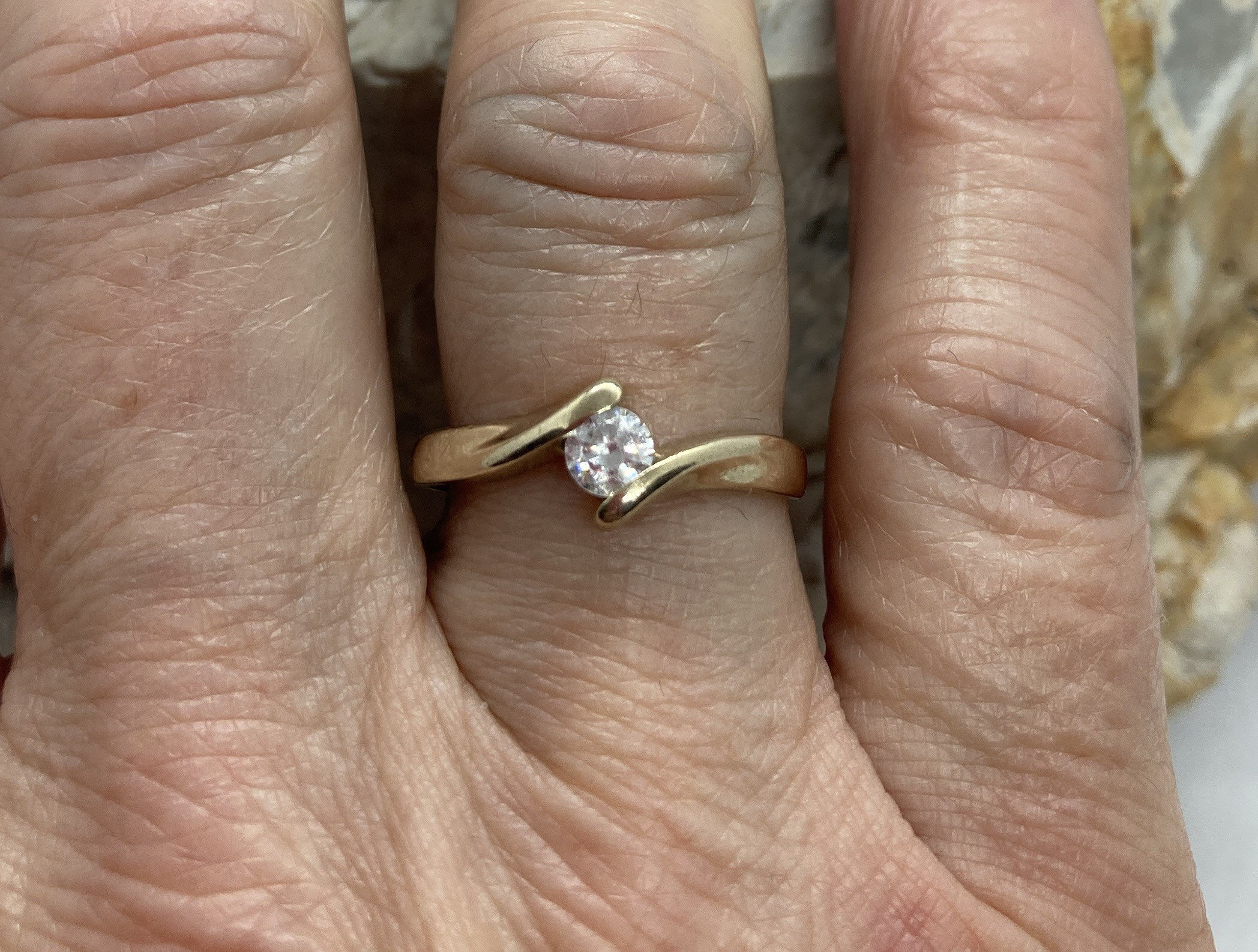 9ct Gold Vintage Cross Over Solitaire Ring Size Uko1/2 Usa71/2 | Etsy