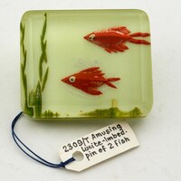 Vintage 1940s Leaping Trout Butterscotch Carved Bakelite Brooch - Fish ...