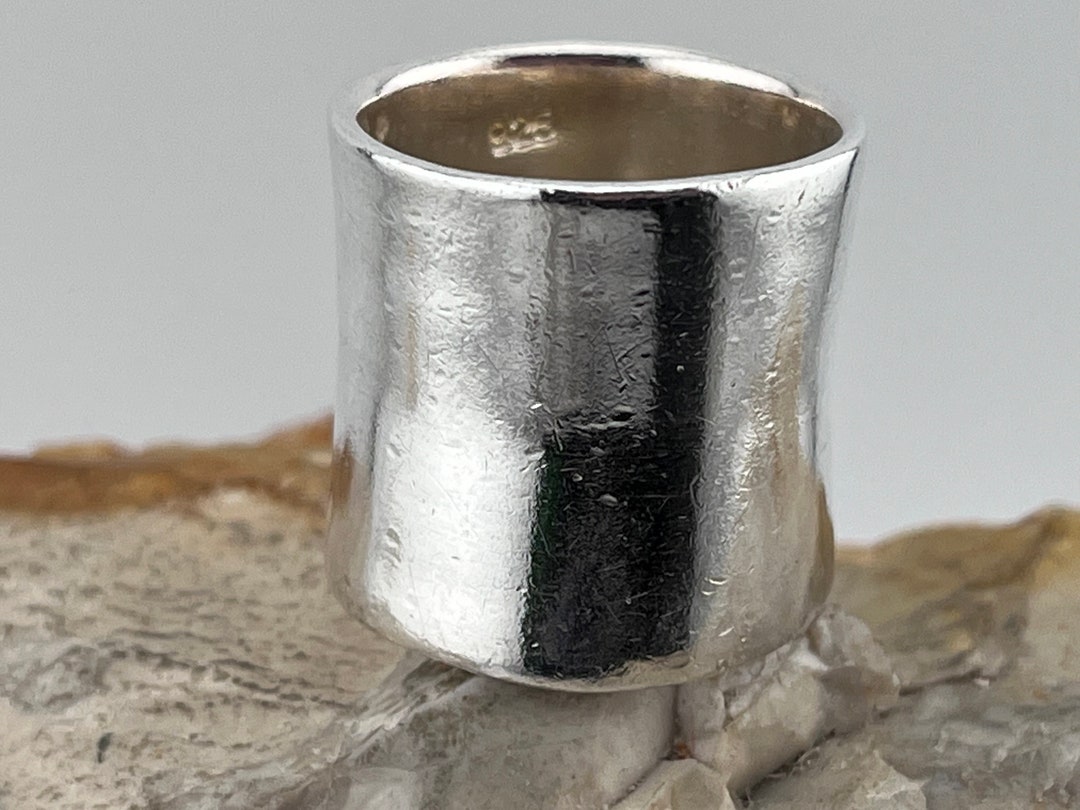 Concave Broad Silver Band Ring Stacker Size Uk N USA 6.75 - Etsy