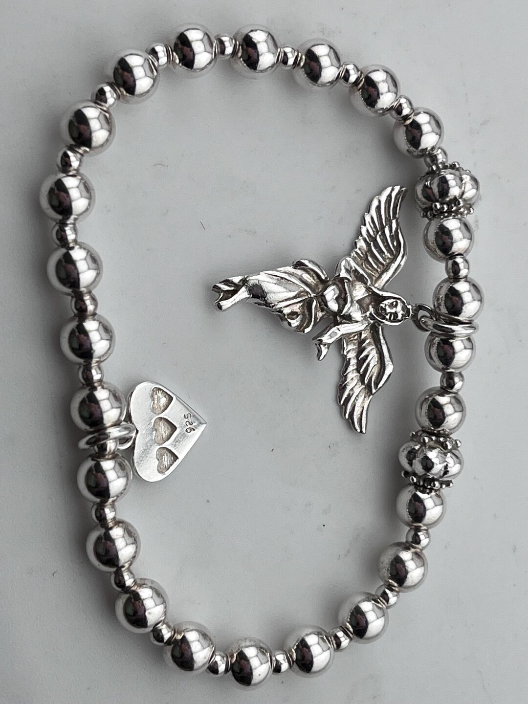 Annie Haak Silver Stretch Angel Bracelet Med to Large Wrist - Etsy