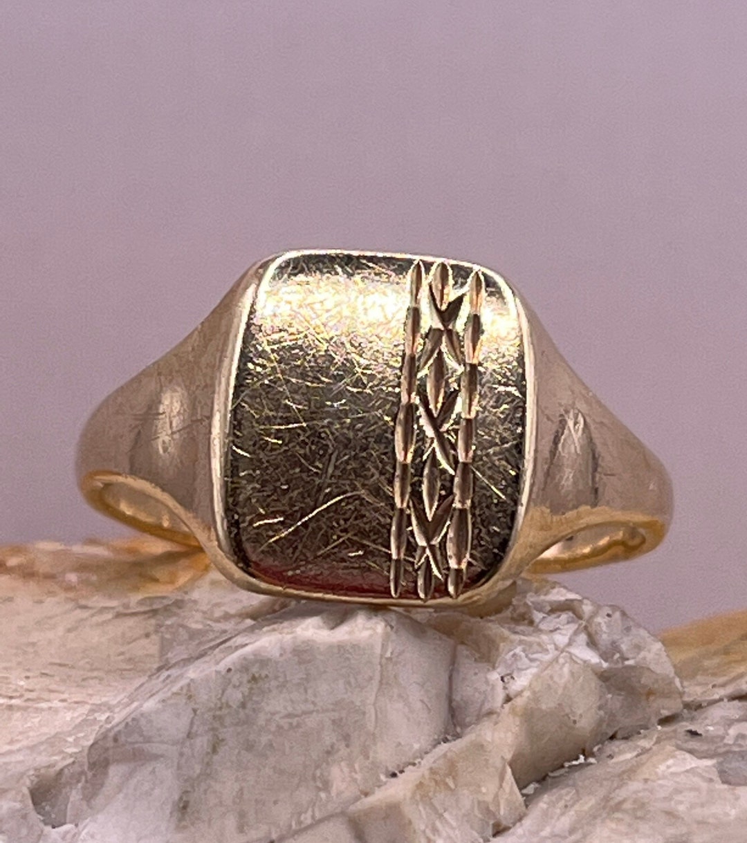 Vintage 9ct Gold Large Signet Ring Size Uky1/2 Usa12.25 - Etsy
