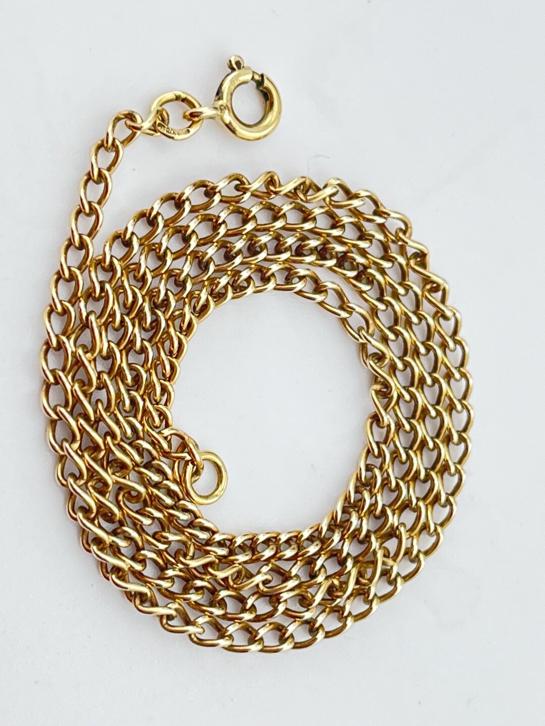 40cm Vintage Solid Gold Curb Link Chain Necklace Middleweight 9ct - Etsy