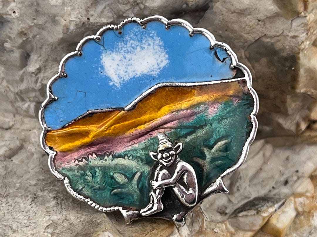 Vintage Enamelled Cornish Piskie Brooch Pin - Etsy