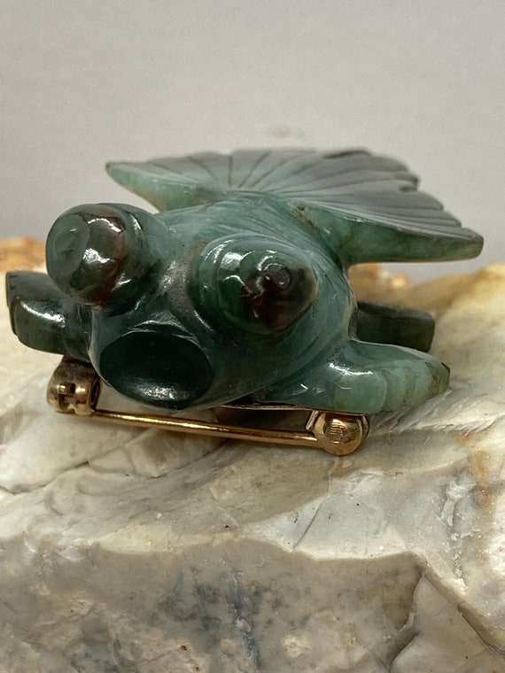 Vintage Jade green bug eyed fantail goldfish carp bro… - Gem