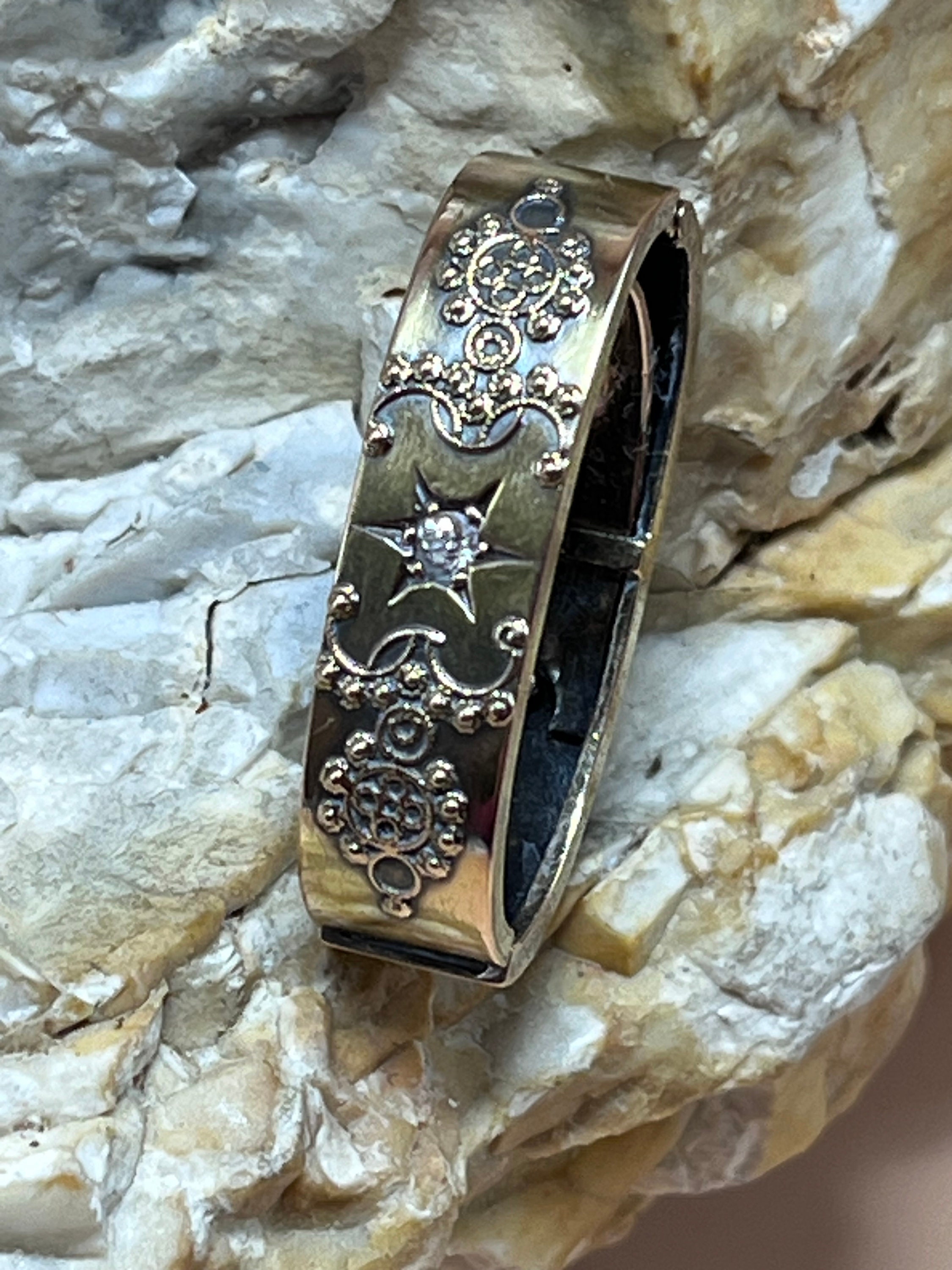 Antique 15ct Gold Lace or Scarf Ring Pin Set With Diamond - Etsy