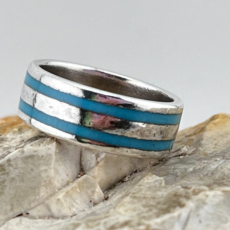 Blue Enamel Ring - Etsy