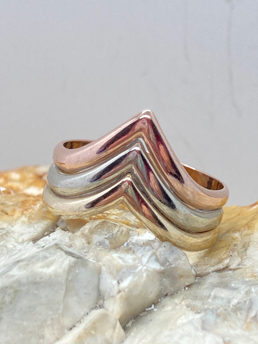 1989 Vintage Triple Wishbone Stacking Ring Very Lovely Size Ukn Usa6.25 ...