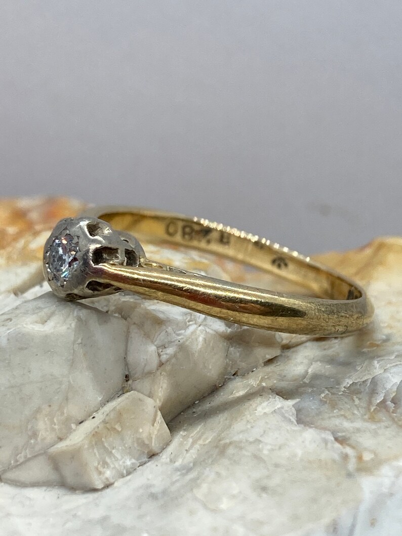 1967 Vintage 18ct Gold Diamond Solitaire Ring Size Ukm Usa6 | Etsy