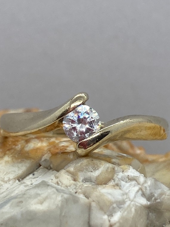 9ct Gold Vintage Cross Over Solitaire Ring Size Uko1/2 Usa71/2 | Etsy