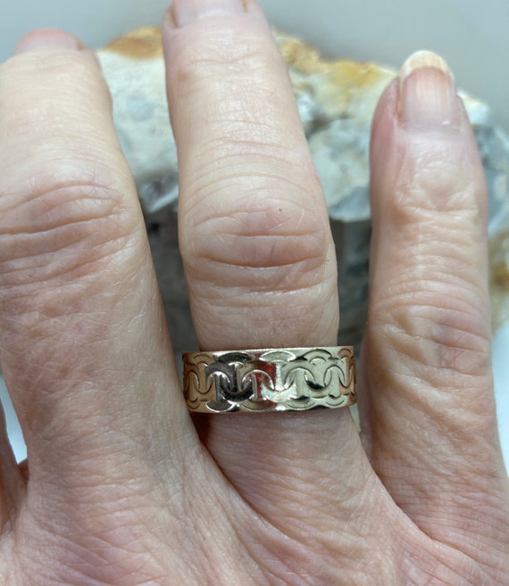 1964 9ct Slade & Wolfe band ring stacker spacer size … - Gem