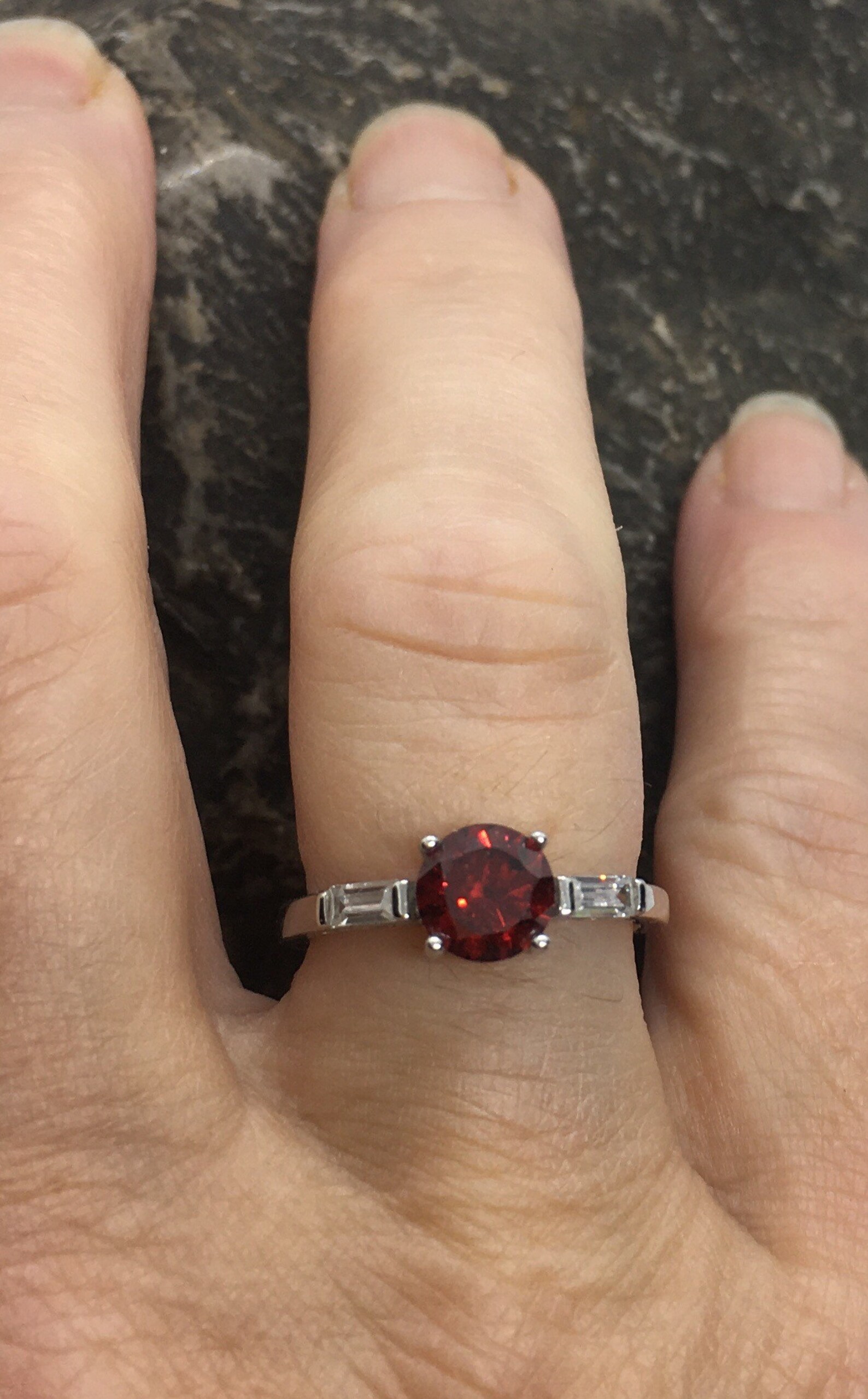 Vintage Solid Silver Red Gemstone Ring ukM USA6.25 | Etsy