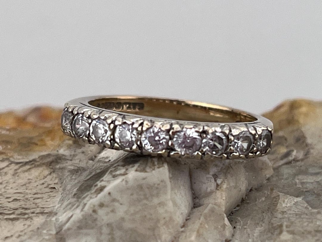 Vintage 9ct Gold Half Hoop Band Ring Stacker Spacer Size Uk K1/2 USA 5. ...