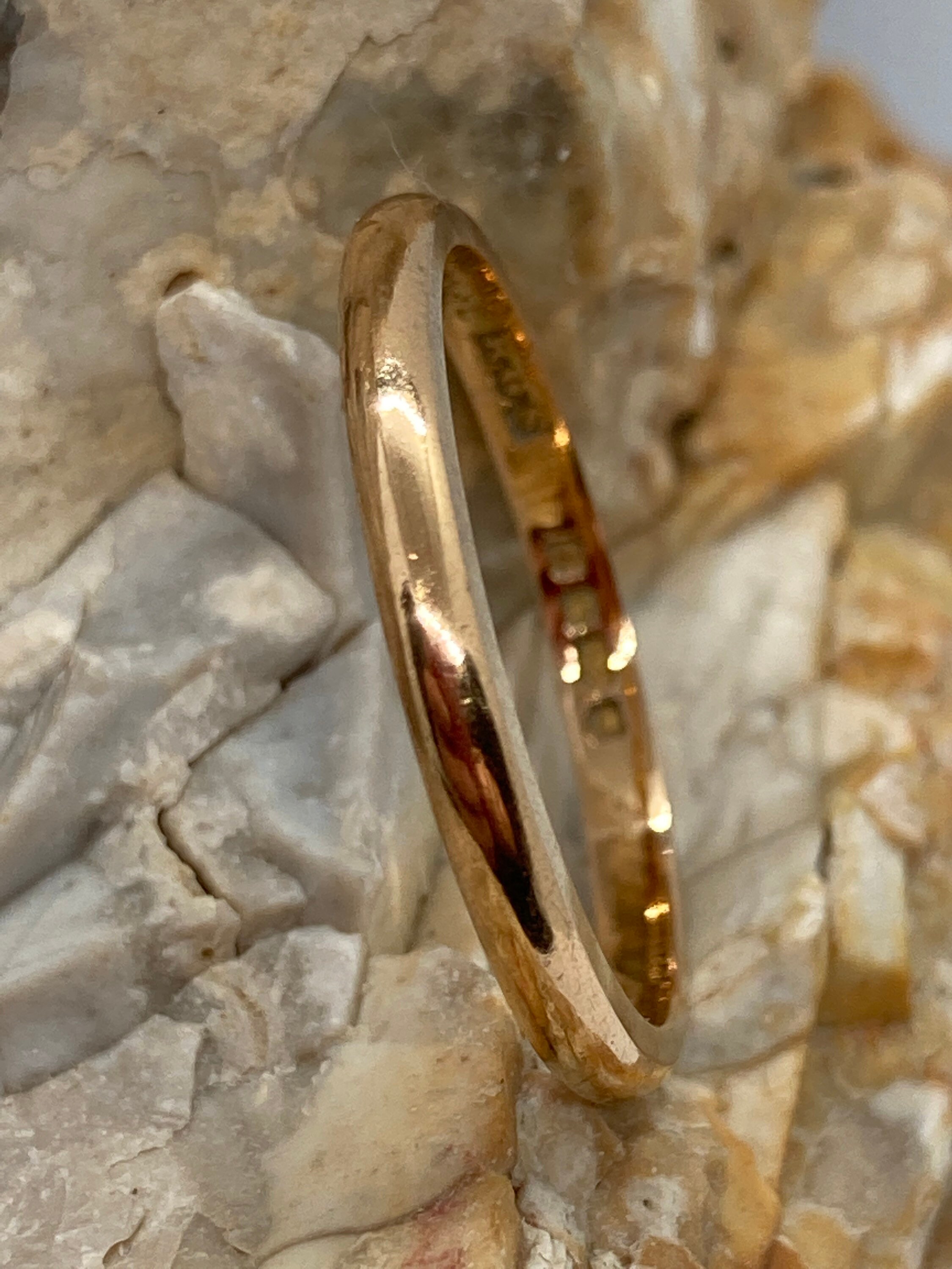 1953 vintage 22ct band ring stacker spacer size ukO1/2 | Etsy