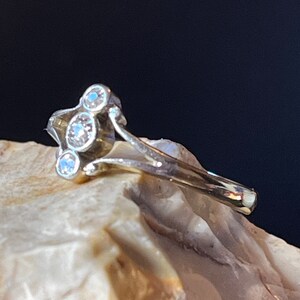 Antique Triple Vertical Diamond 18ct Gold Ring Size Ukm Usa6 - Etsy