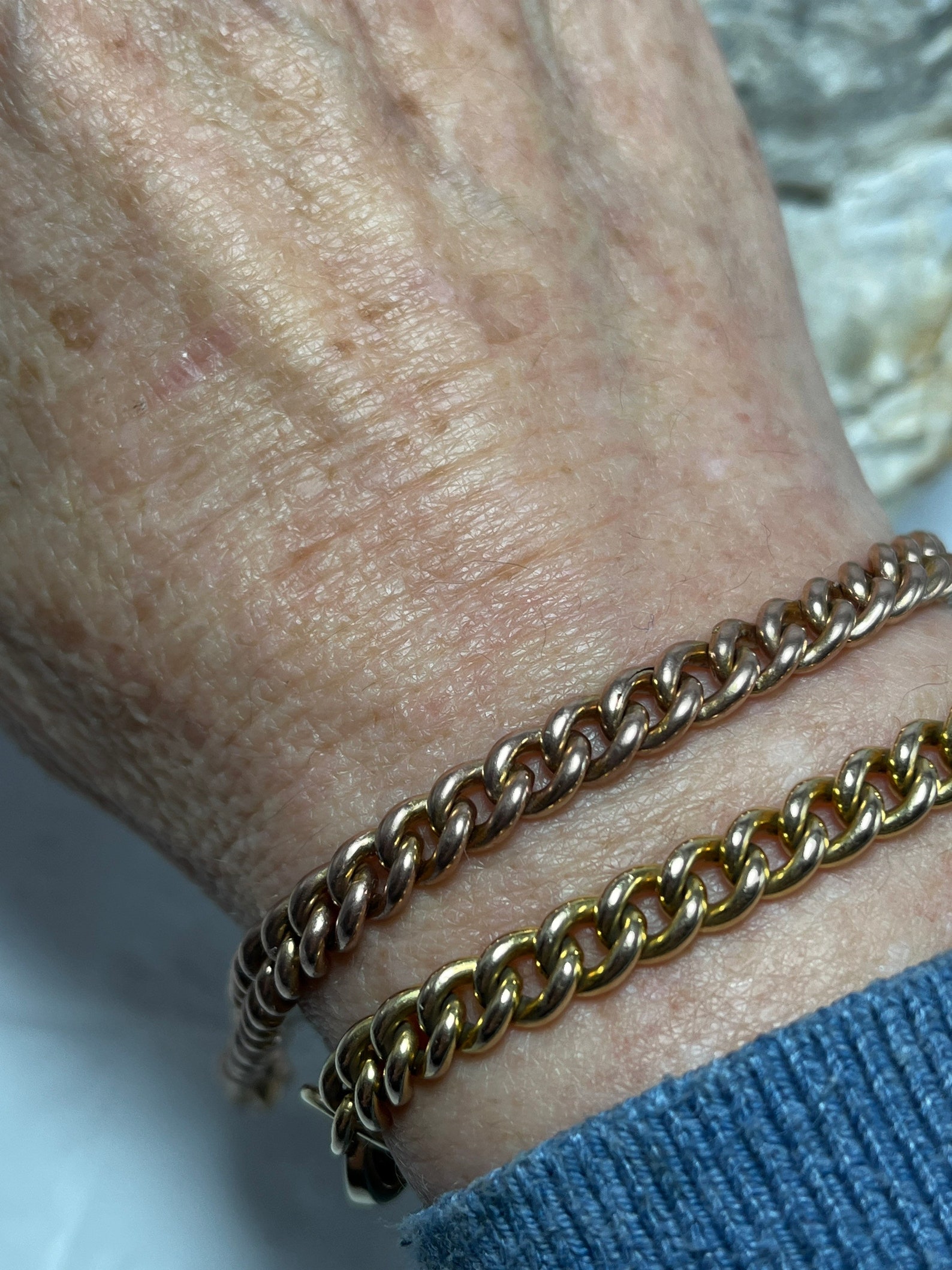 17cm Antique Rose Gold Wrist Chain Bracelet With Padlock & Charm - Etsy