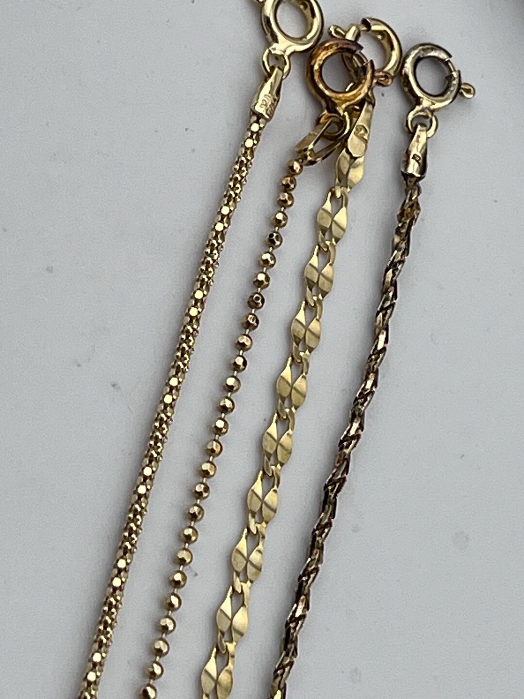 Veronese 18ct Gold on Sterling Silver Chain Bracelets X 4 19cm - Etsy