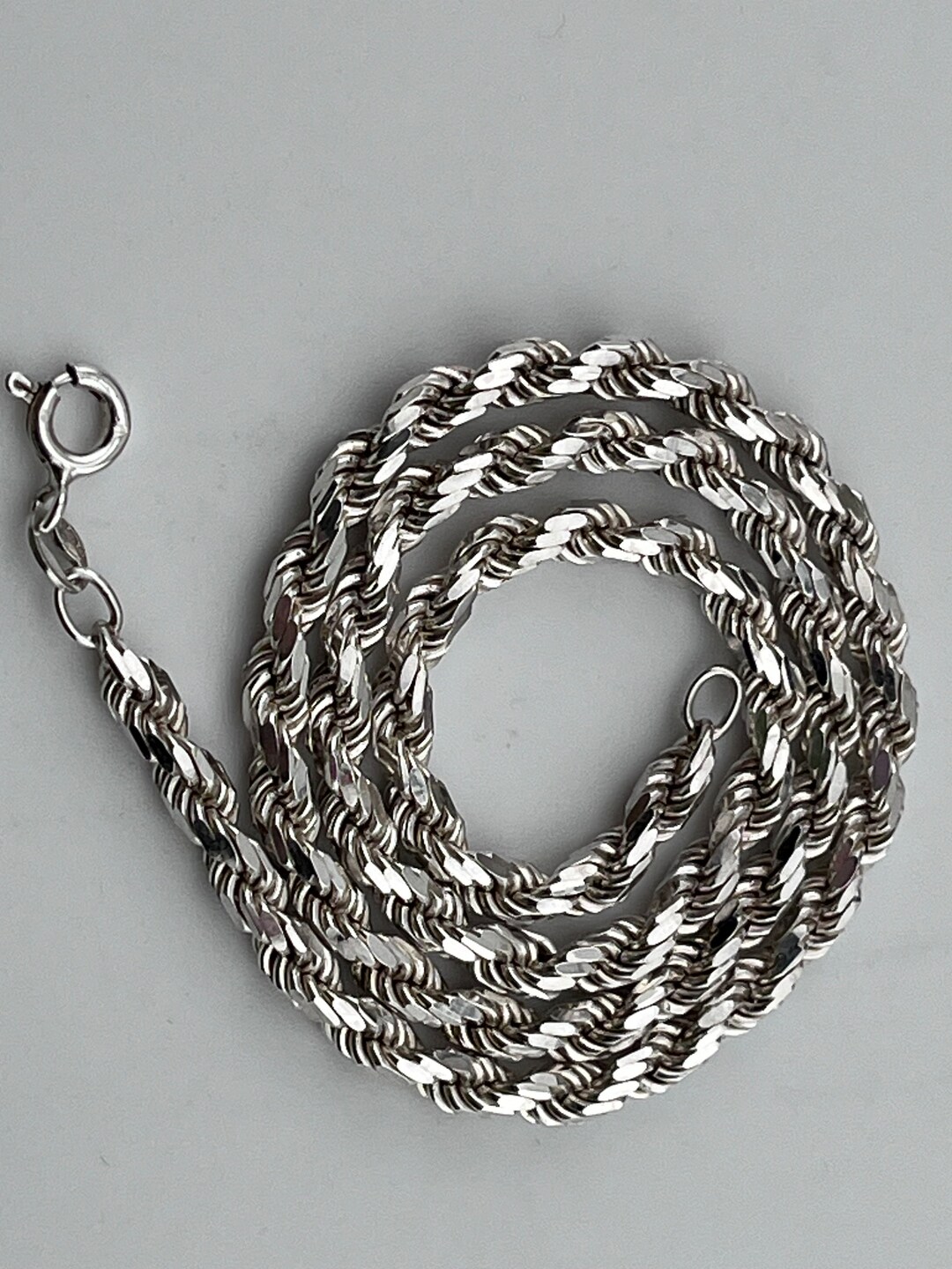Vintage 38cm Rope Chain Sterling Silver - Etsy