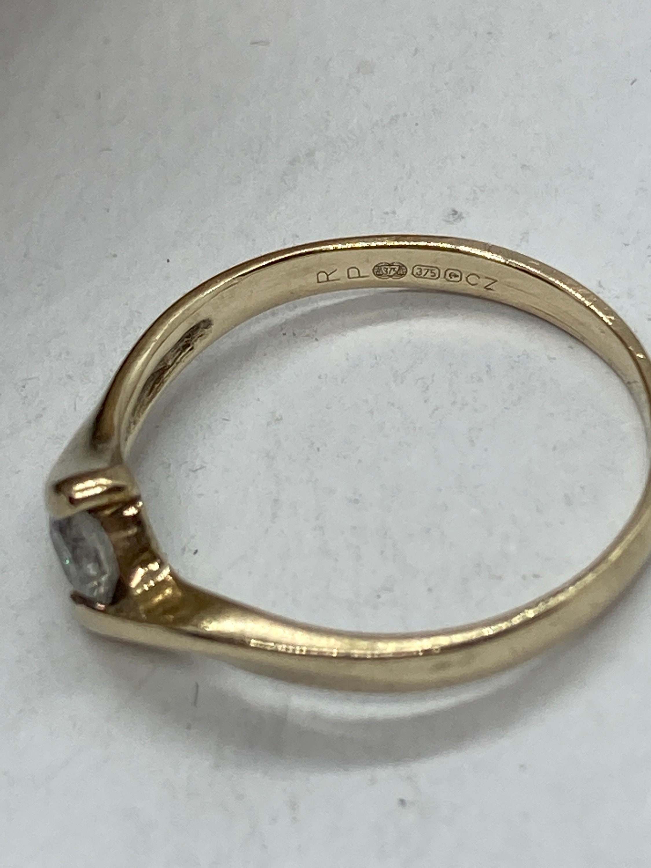 9ct Gold Vintage Cross Over Solitaire Ring Size Uko1/2 Usa71/2 | Etsy