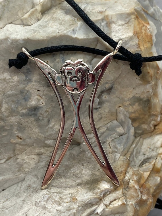 Contemporary Solid Silver Primate Chimpanzee Monkey Ape - Etsy