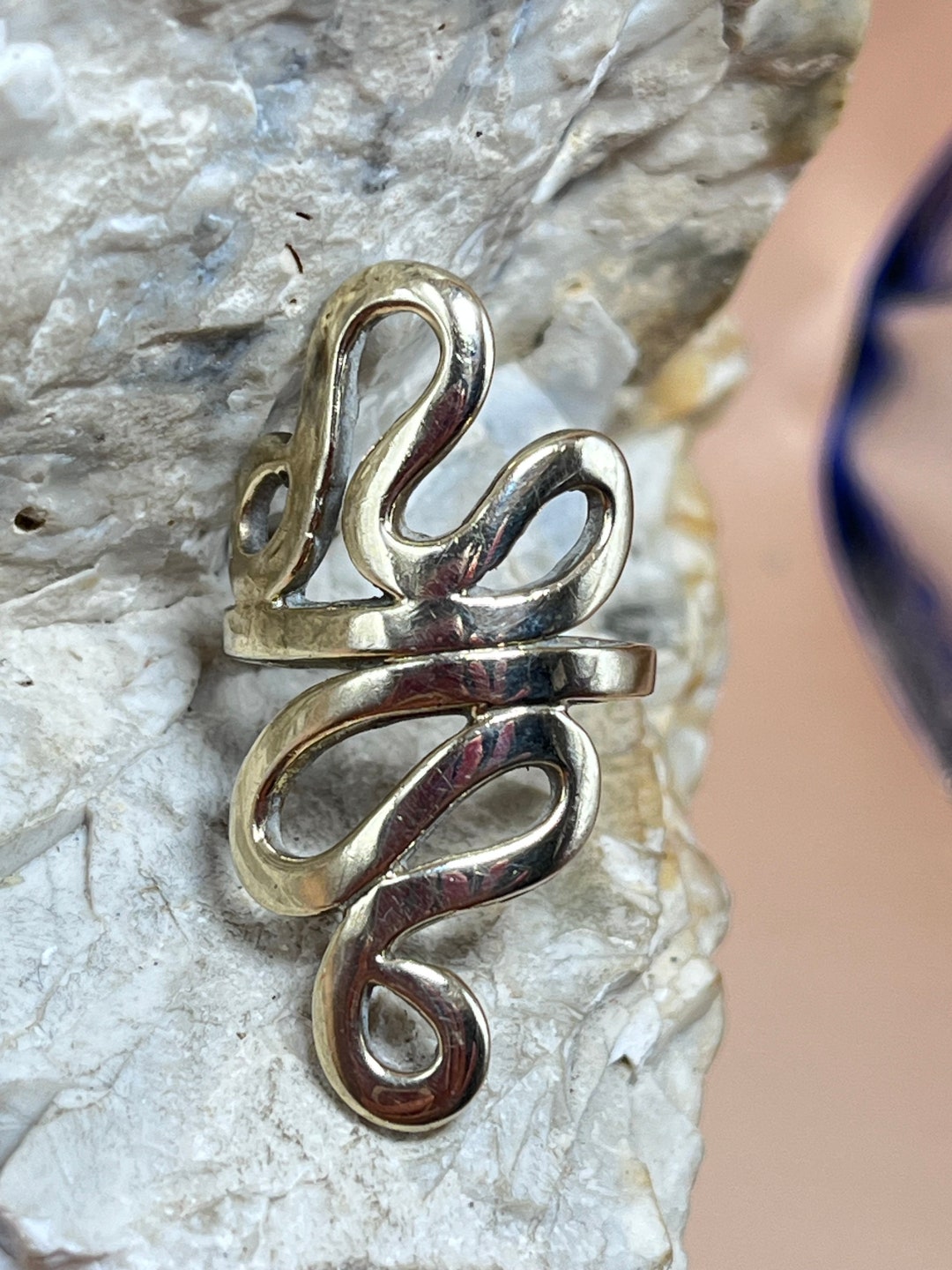 9ct Gold Vintage Large Swirl Ring Size Ukm Usa6 - Etsy