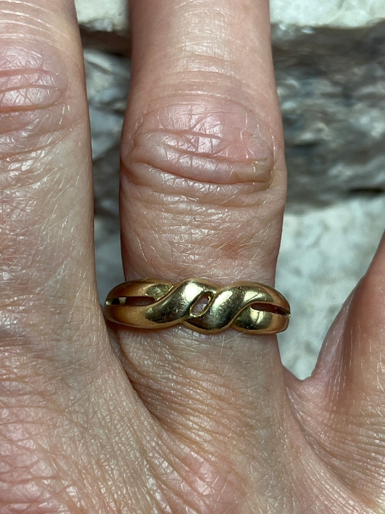18ct Gold Vintage Italian Knot Twist Ring Band Stacker Spacer Size Uko ...