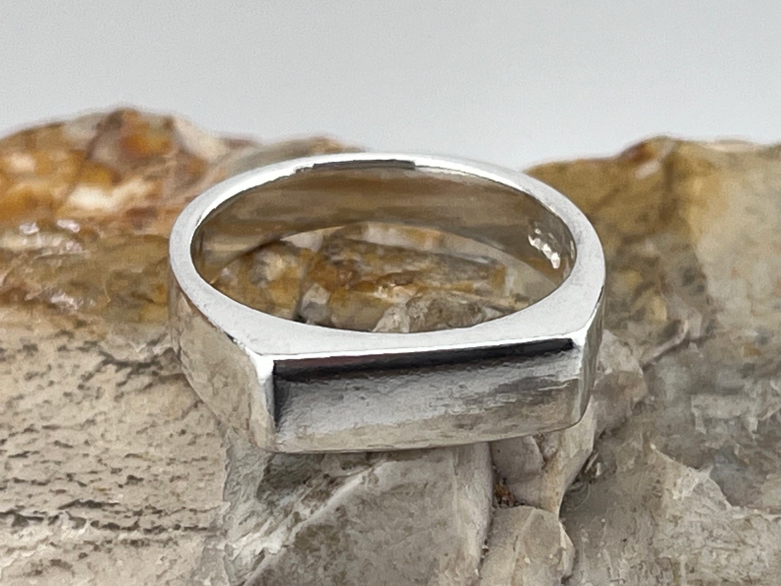 Vintage Silver Signet Ring Band Stacker Spacer Size Uk M1/2 USA 6.5 - Etsy