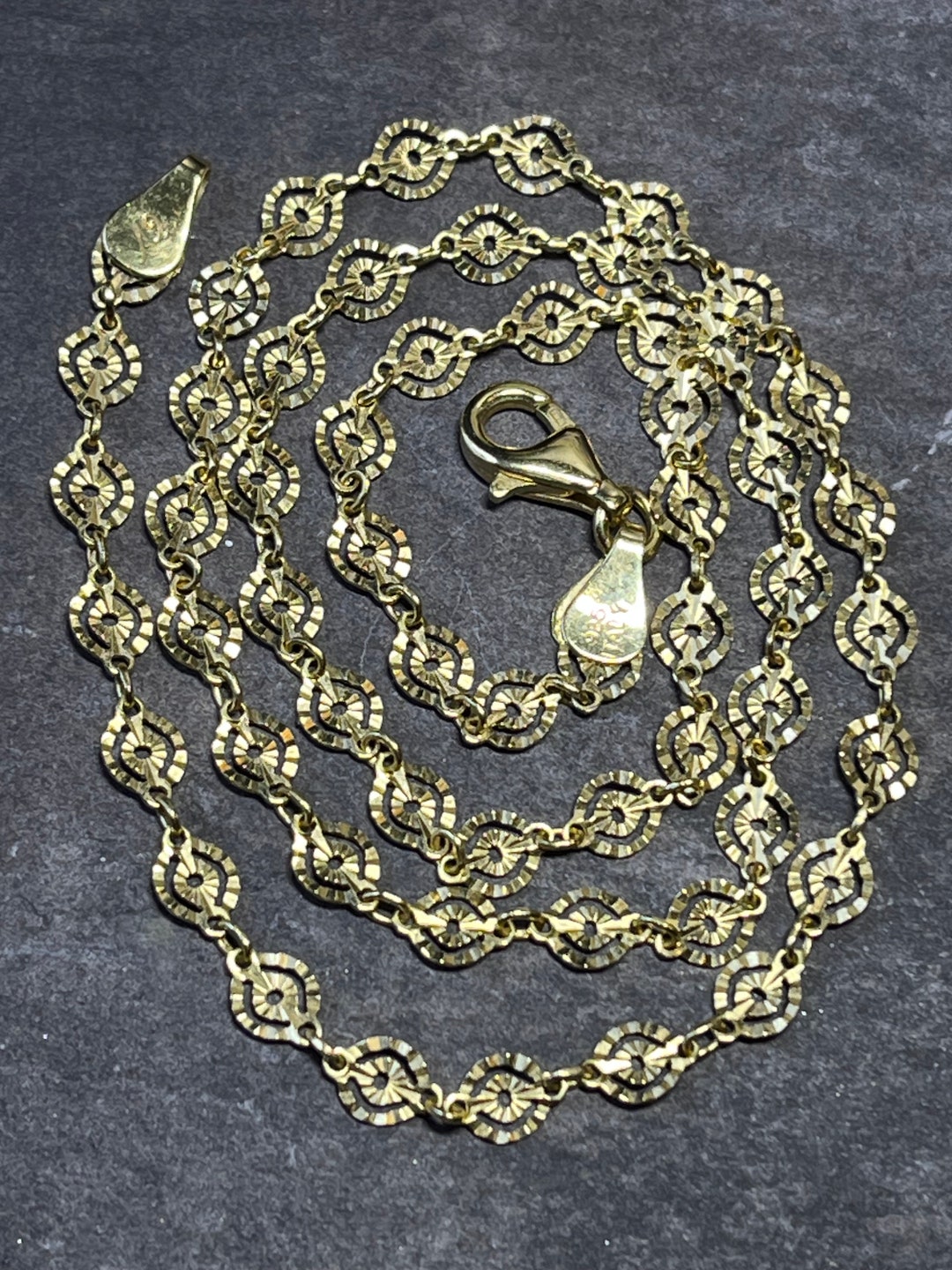 Veronese Fancy Target Link Chain Necklace Silver & Gold 45cm - Etsy
