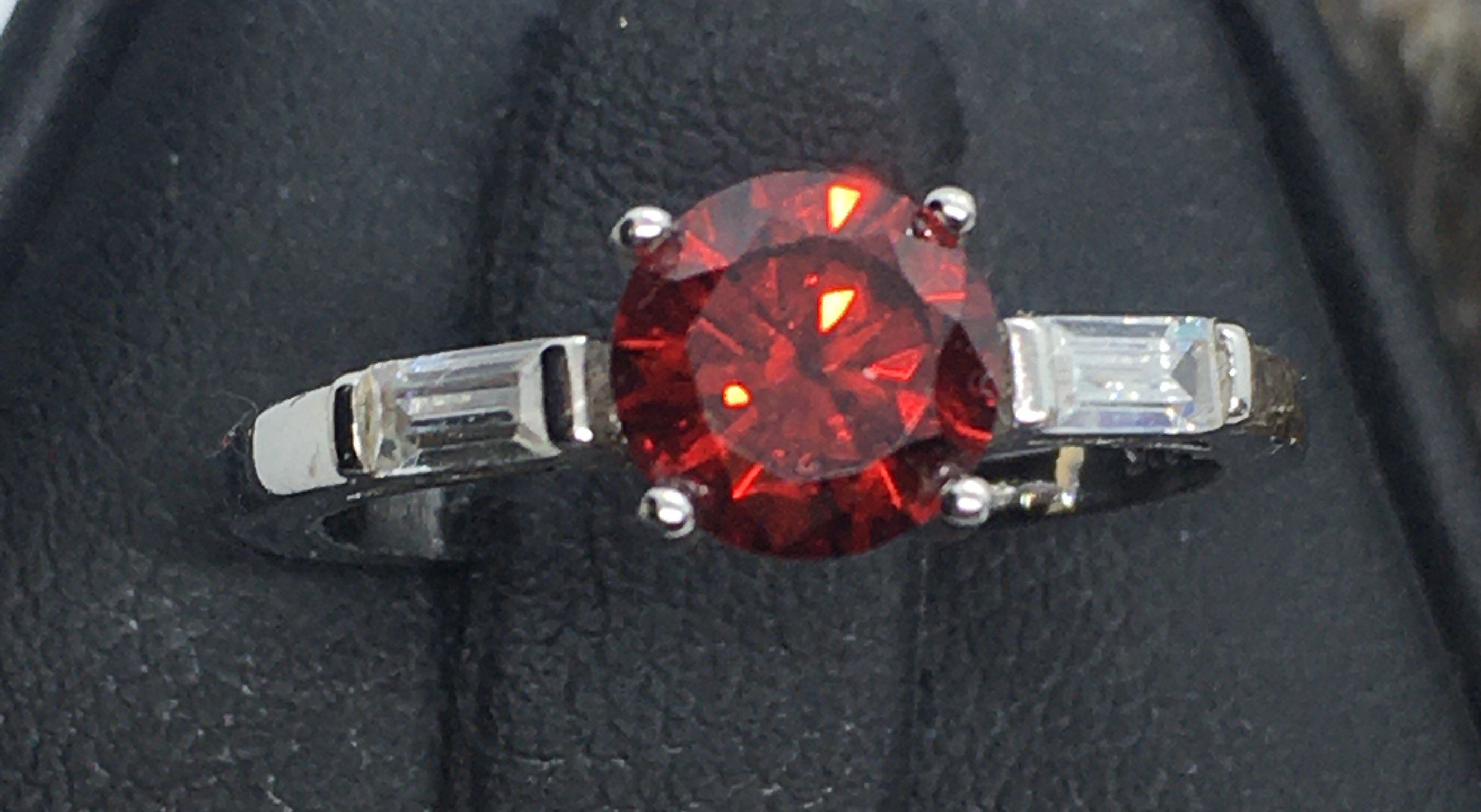 Vintage Solid Silver Red Gemstone Ring ukM | Etsy