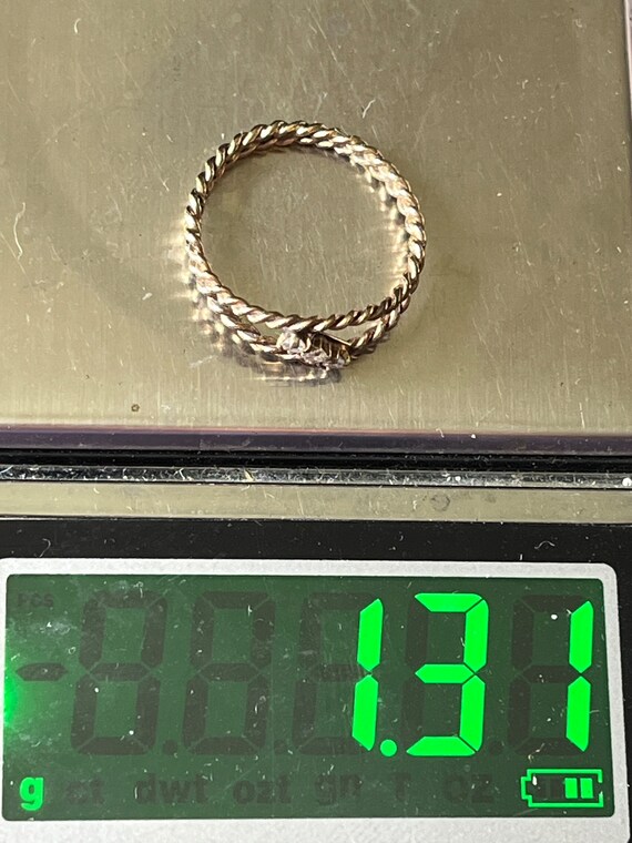 9ct gold wire twist trio diamond ring vintage size uk… - Gem