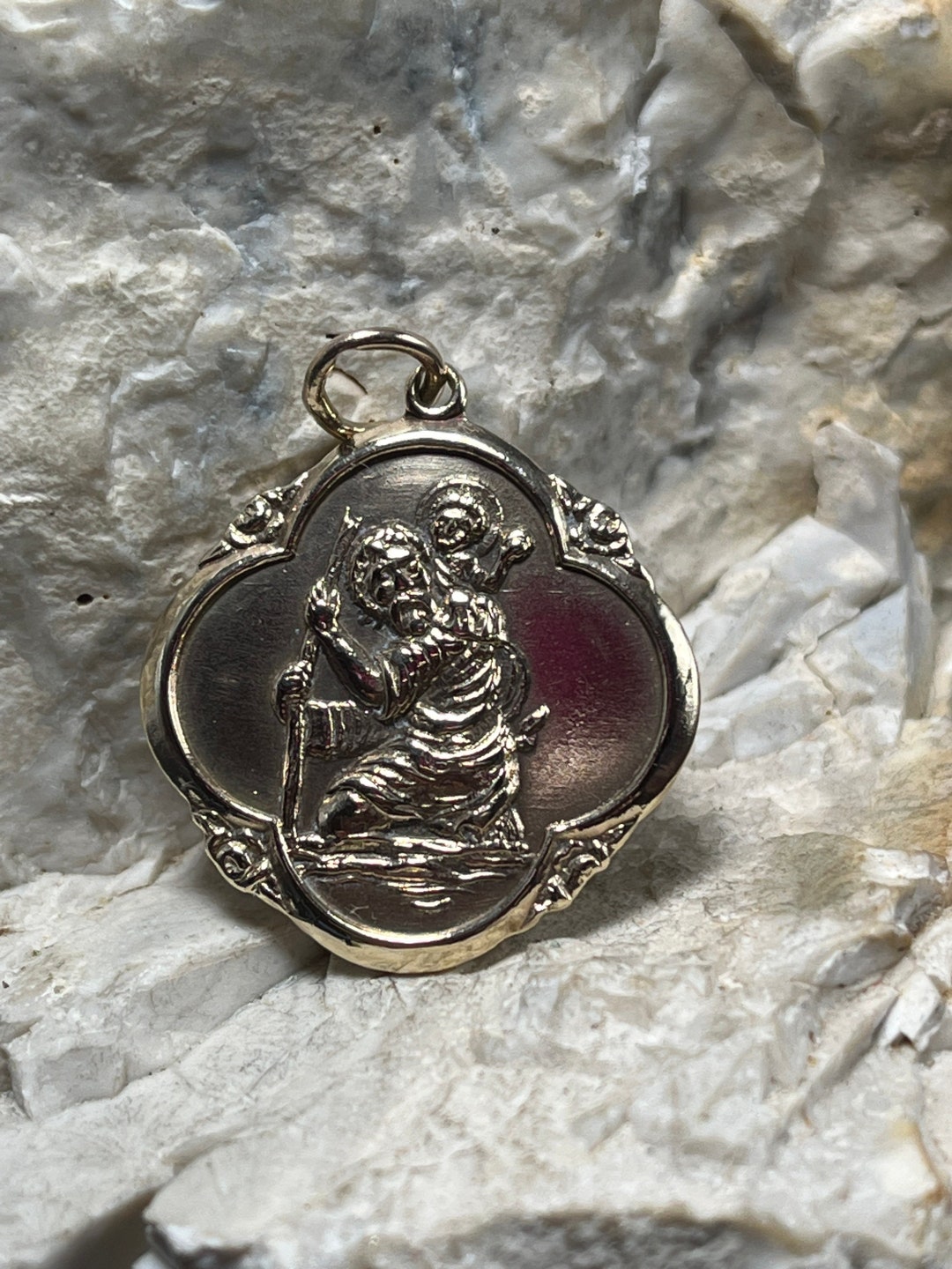1978 9ct Gold Heavy Solid Saint Christopher Pendant Charm Vintage - Etsy