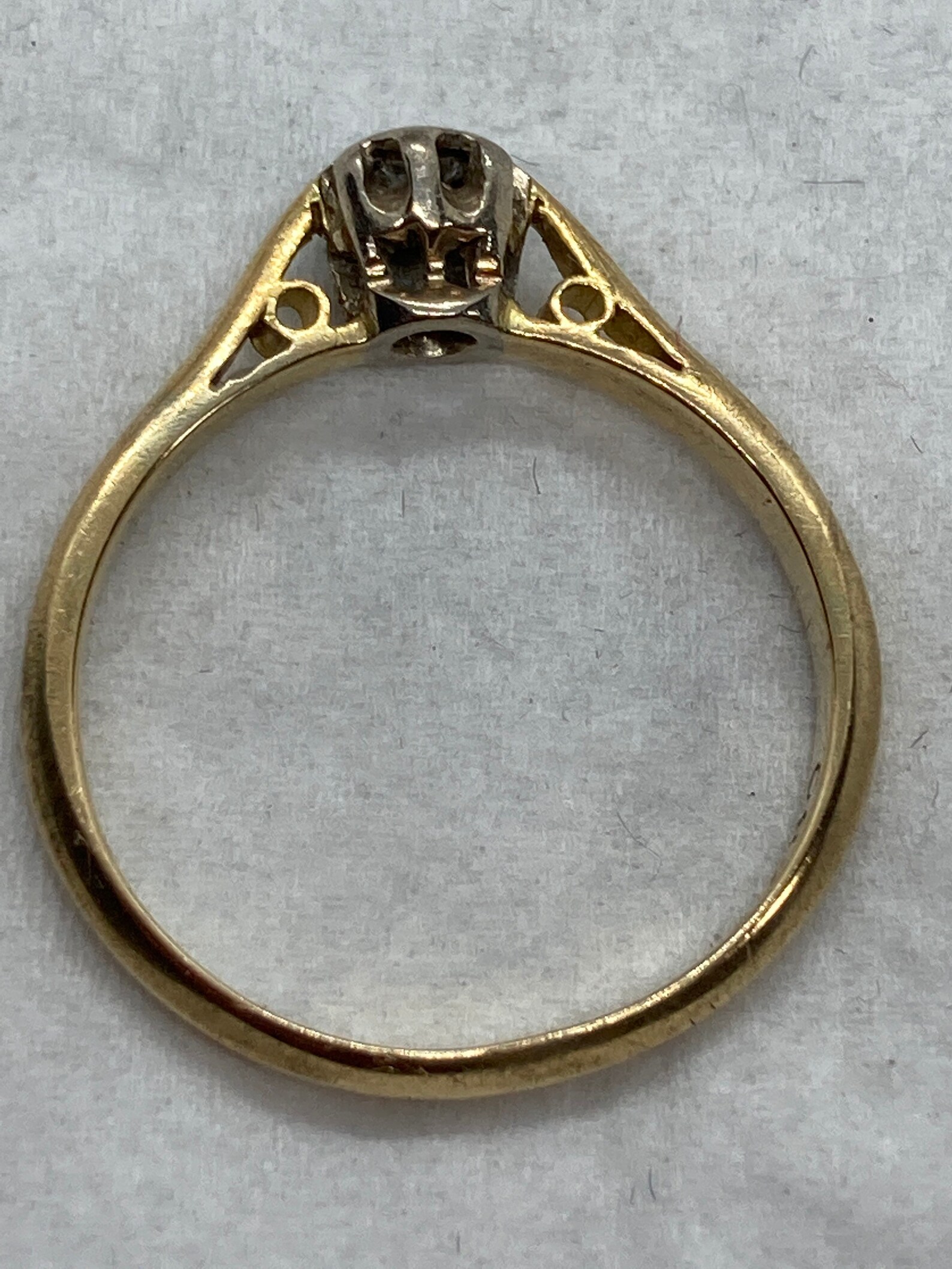 1967 vintage 18ct gold diamond solitaire ring size ukM usa6 | Etsy