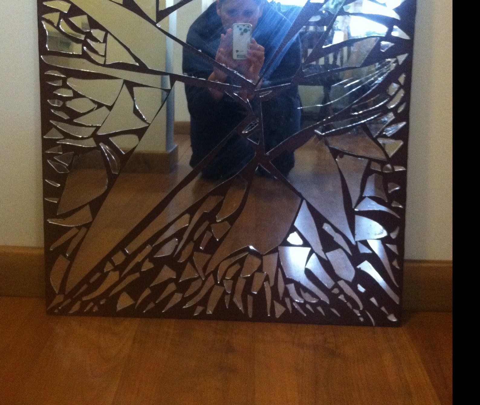 Broken Mirror Mosaic Art On Canvas Etsy