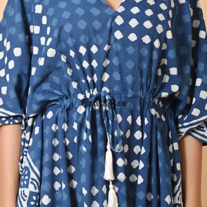 Summer Cotton Kaftan Blue Beach Cover Loungewear Indigo - Etsy