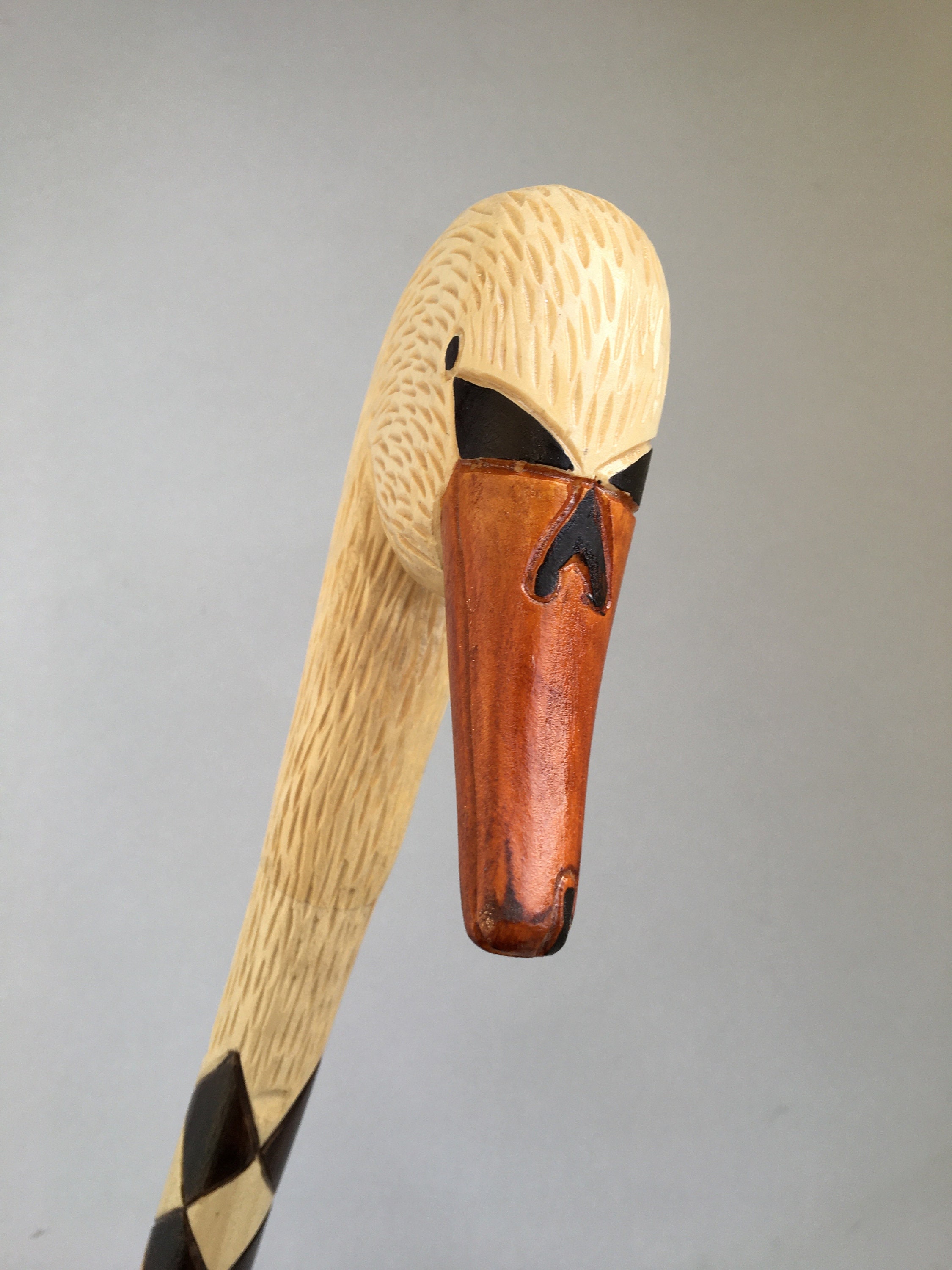 Hand Carved Cane Goose Solid Wood Walking Sticks - Etsy