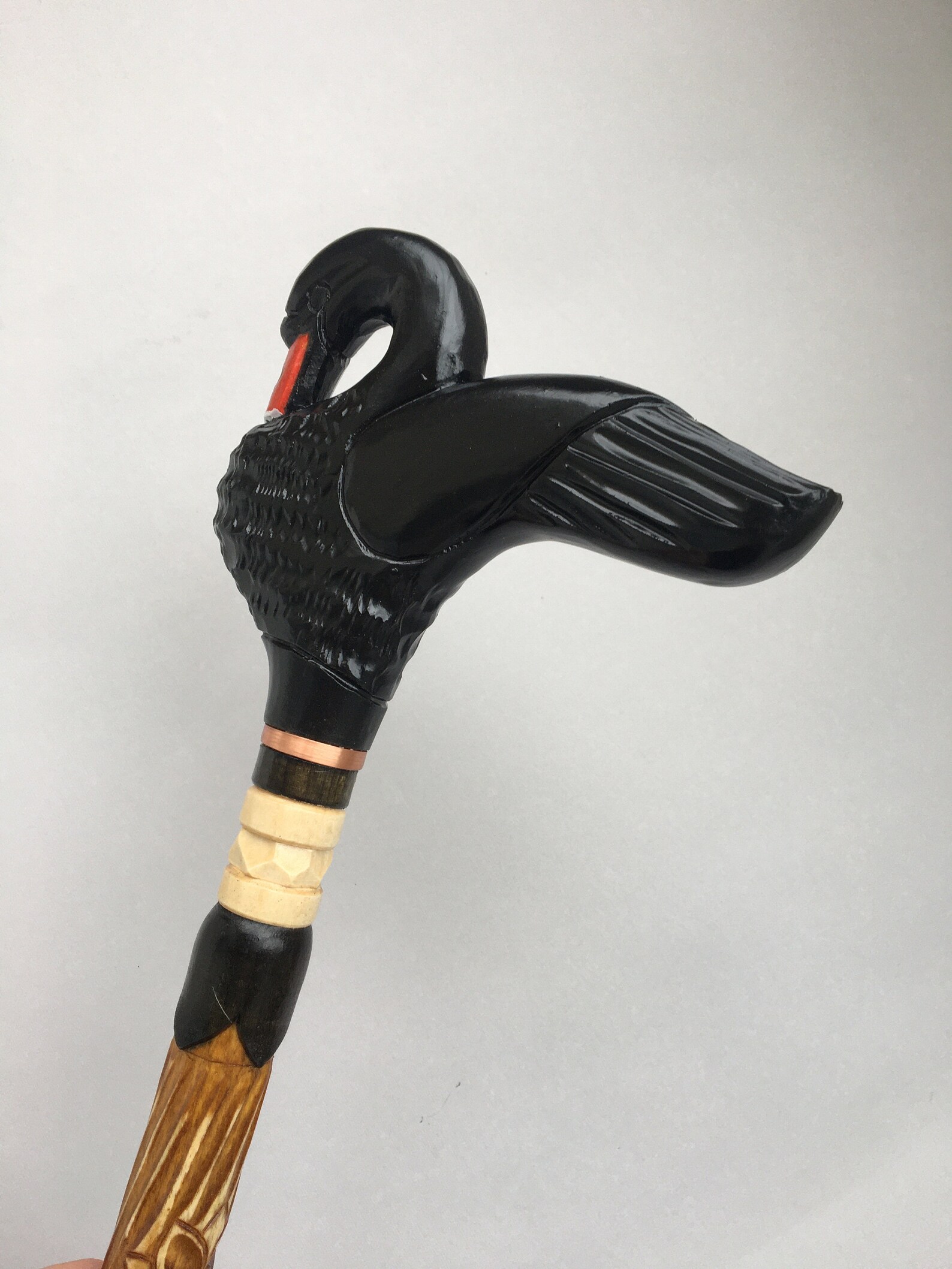 Black Swan Walking Stick Animal Hand Carved Cane - Etsy