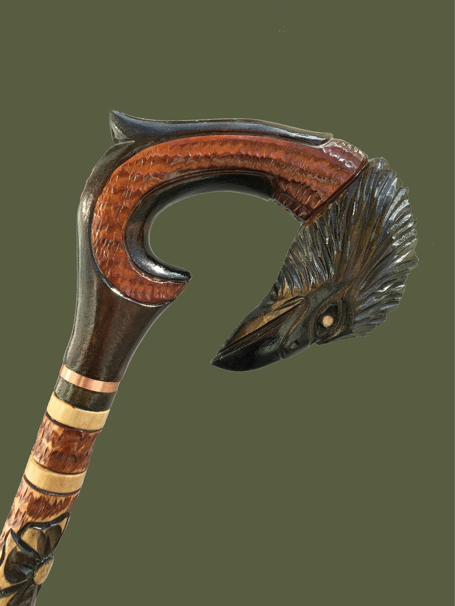 Wood for Women and Men Fancy Design Wooden Raven Handle Hand - Etsy UK