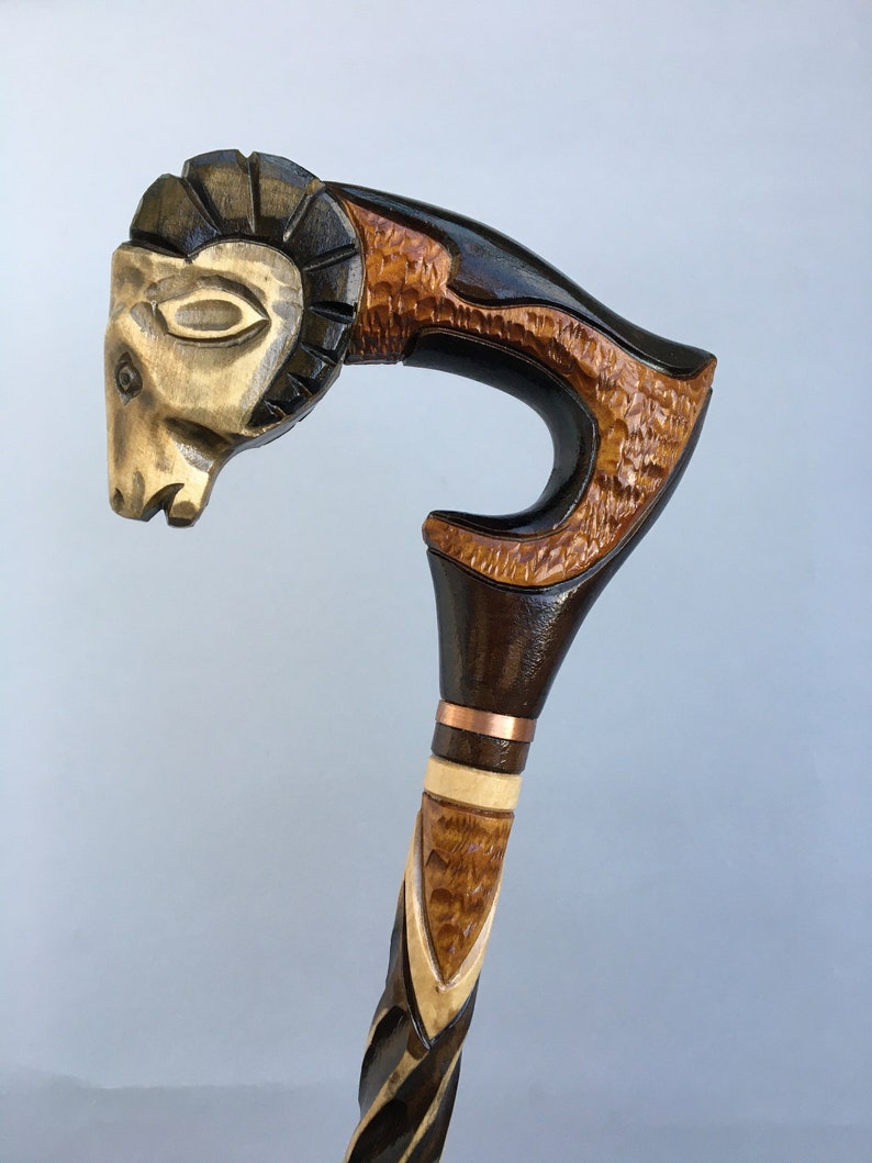 Ram Cane Fancy Walking Stick Fashionable | Etsy