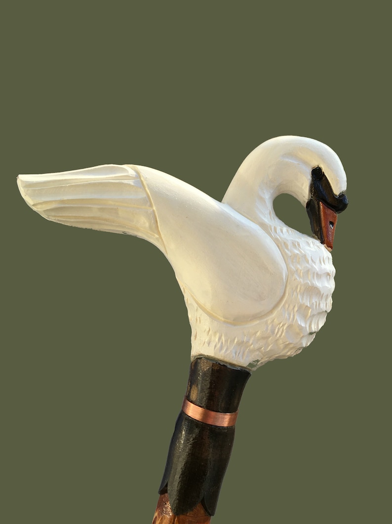 Swan Walking Stick Animal Hand Carved Cane | Etsy