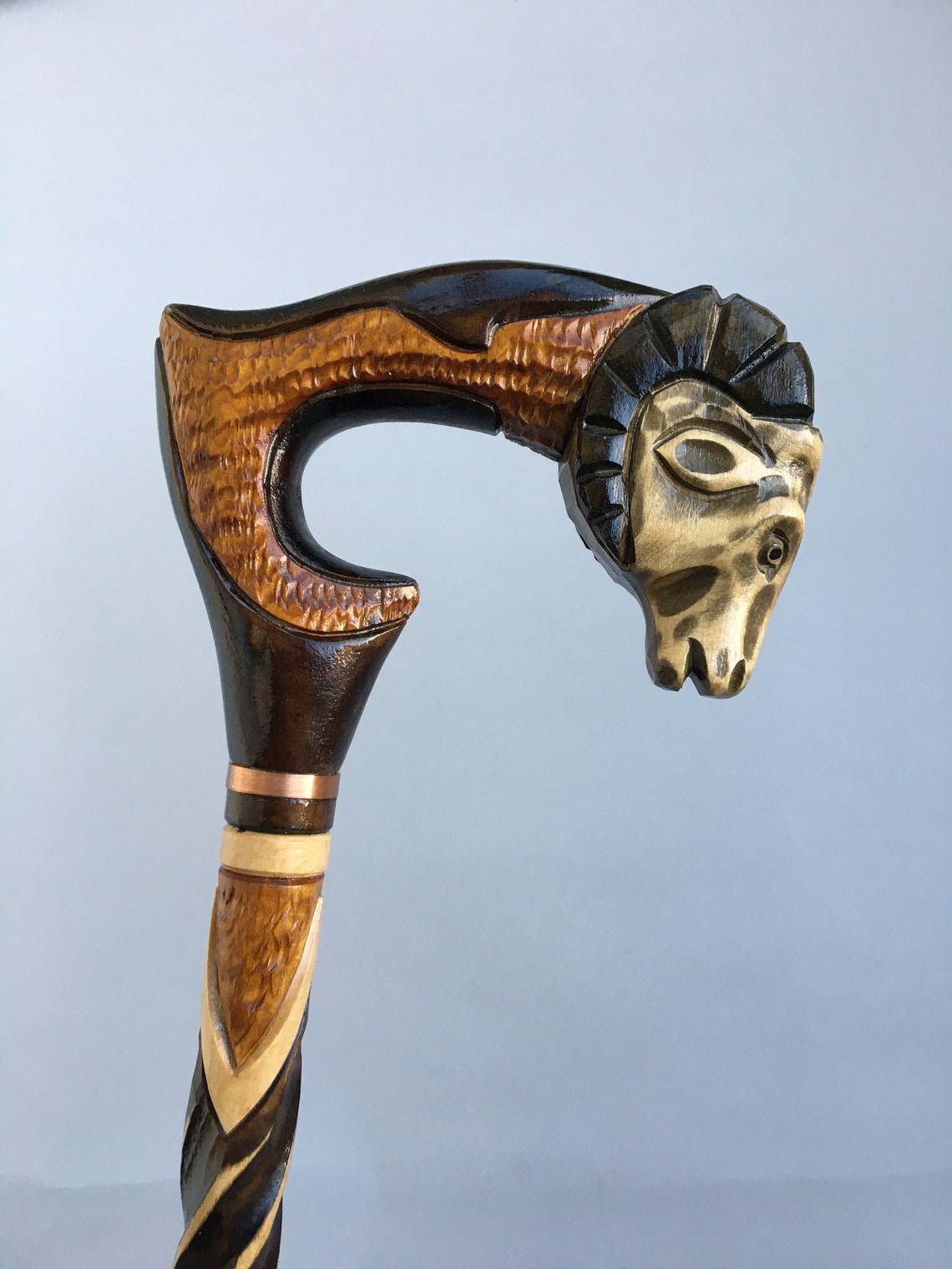 Ram Cane Fancy Walking Stick Fashionable | Etsy